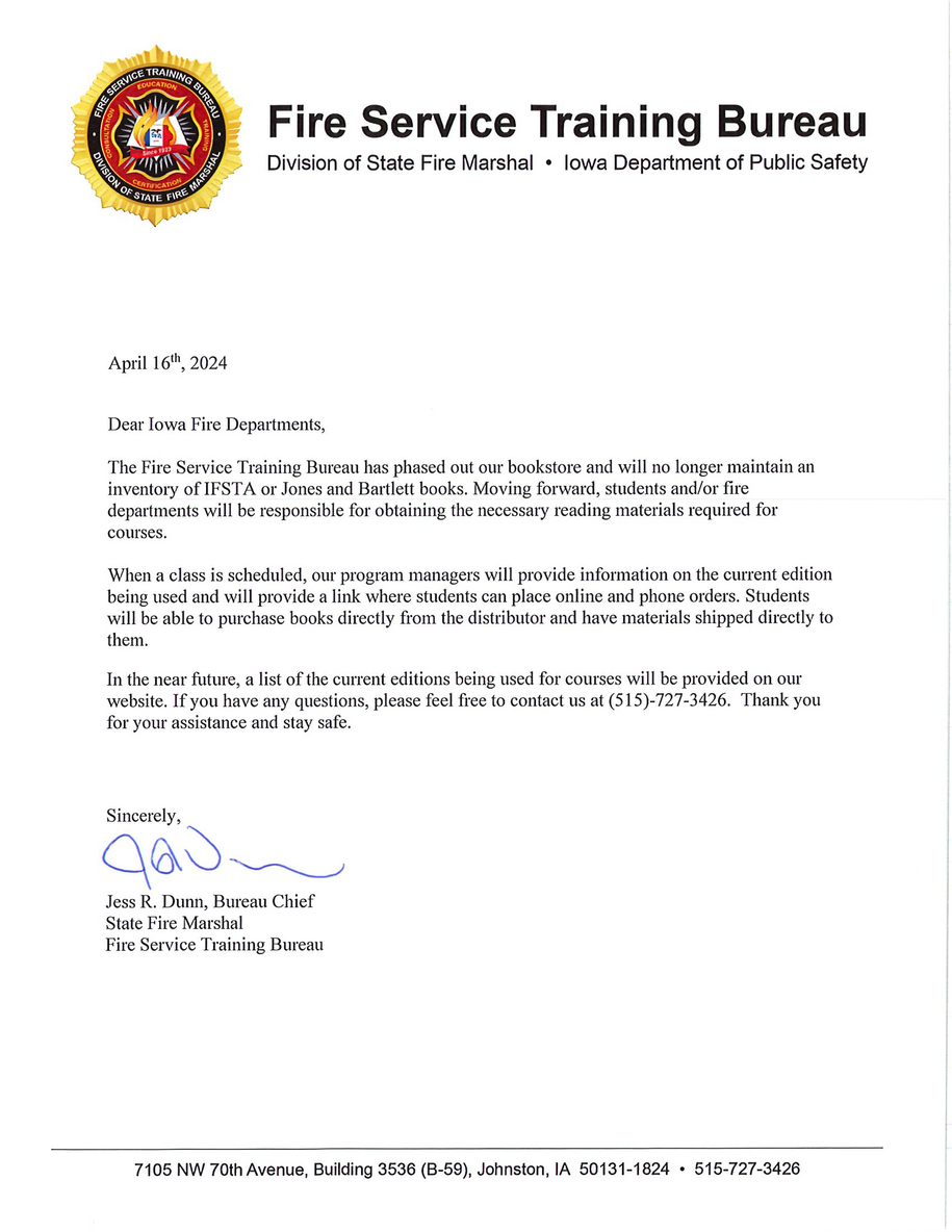 Fire Service Training Bureau | Iowa Department of Public Safety